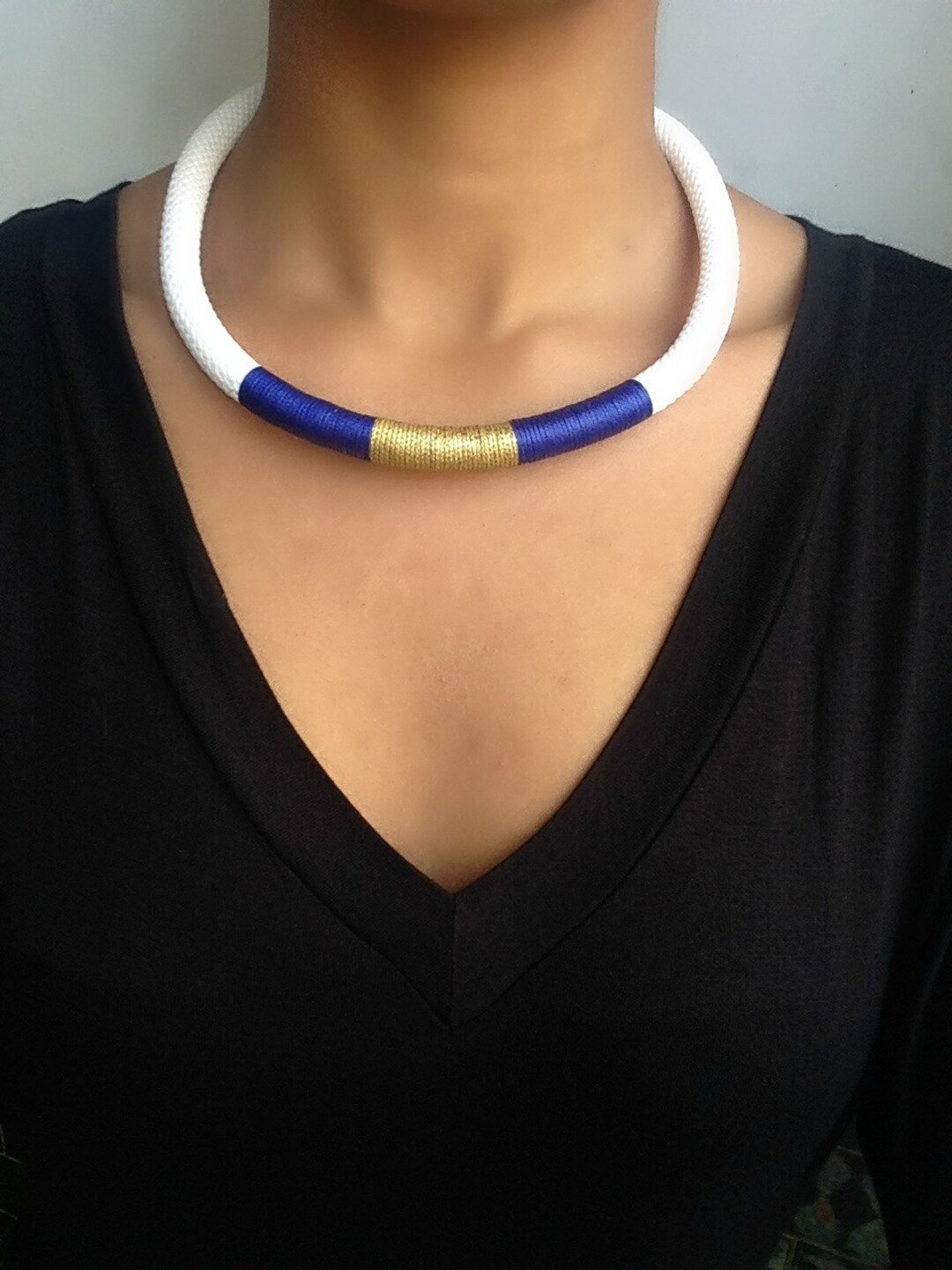 White Rope Necklace, Rope Jewelry, Personalised Gift for Women ...