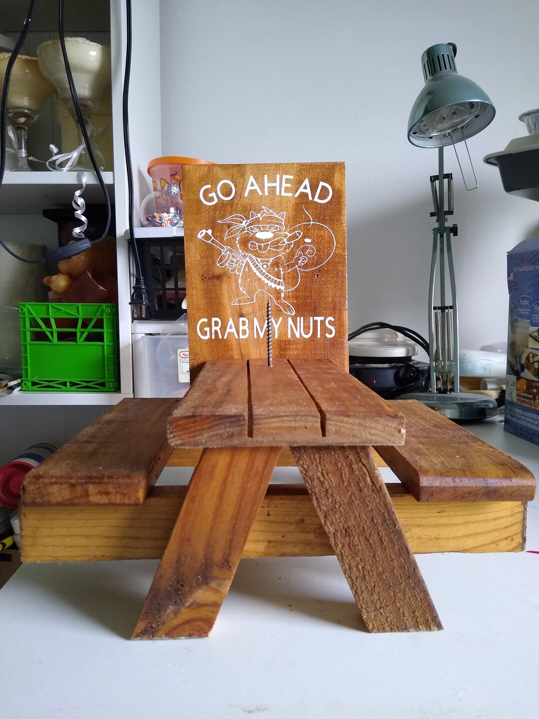 Reclaimed Wood Squirrel Picnic Table / Animal Lovers - Etsy