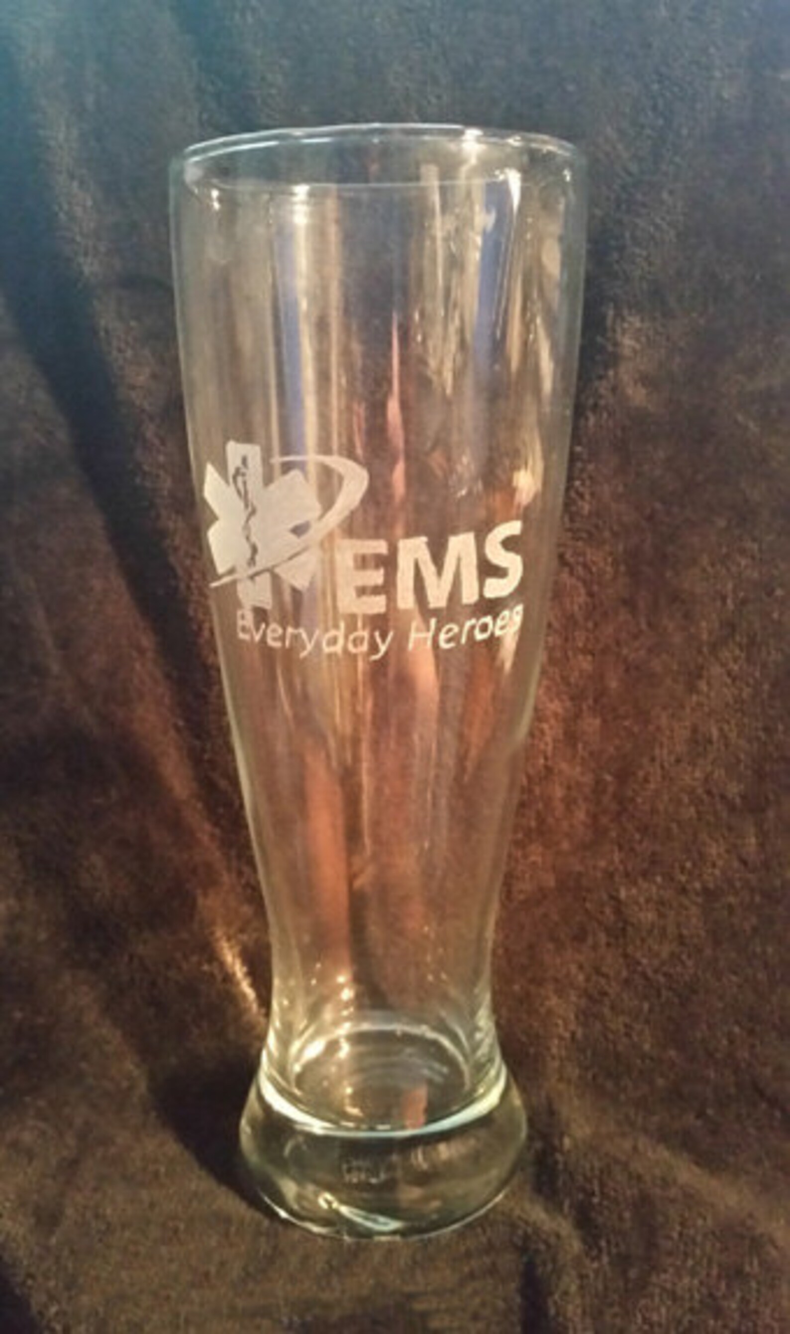 Handcrafted Etching / Everyday Heroes Beer Glass, Proud EMS / Great ...