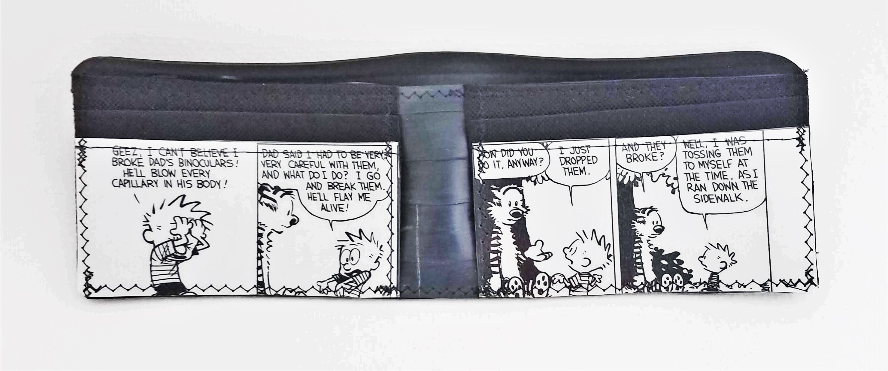 Calvin and Hobbs/Unique Handmade Inner Tube Comic Wallet