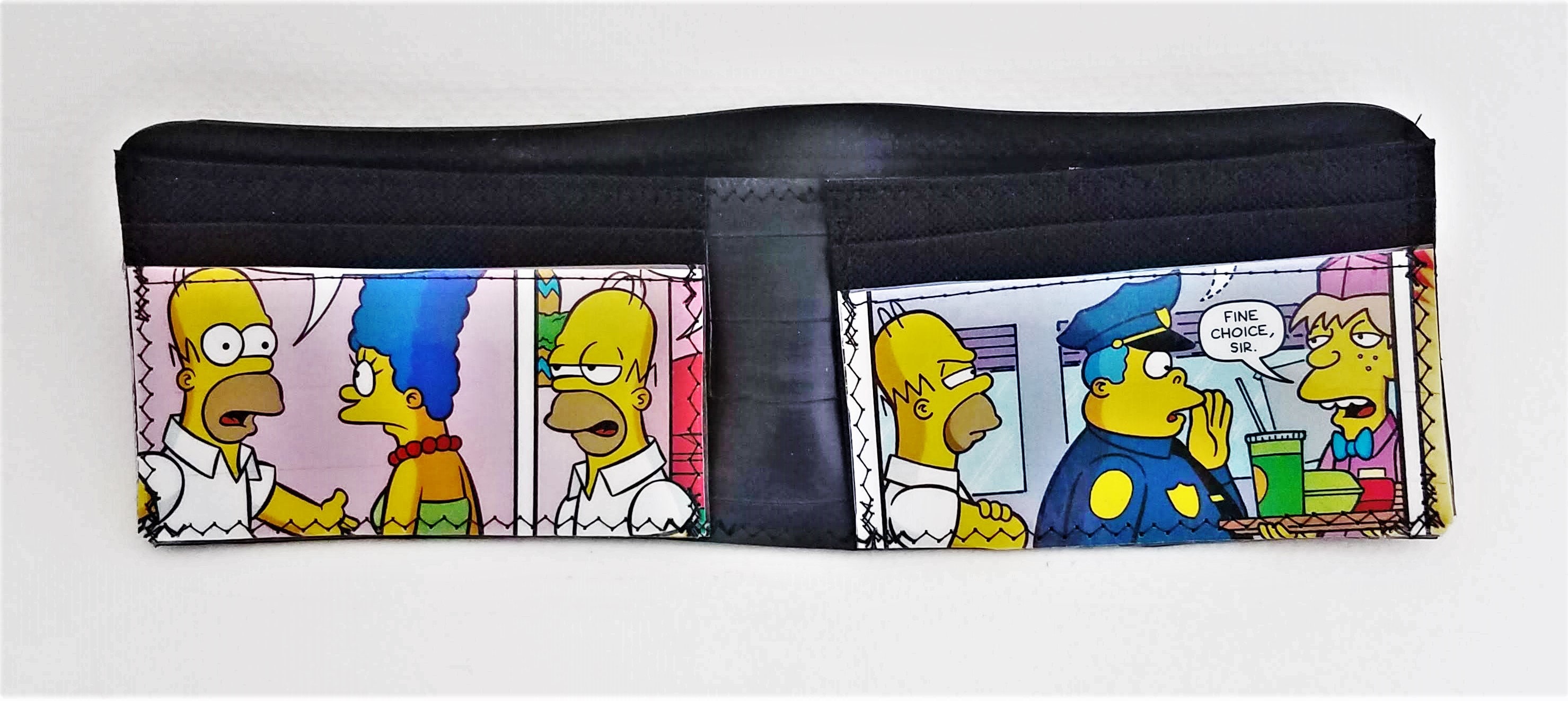 THE SIMPSONS Up-cycled Inner Tube Comic Bi-fold Wallet
