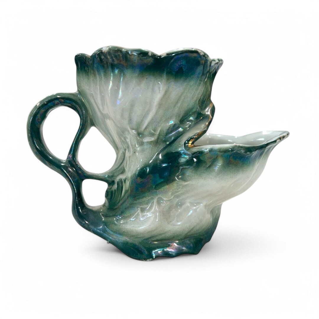 Antique Art Nouveau Green Luster Shaving Mug, Porcelain Scuttle Cup - Etsy
