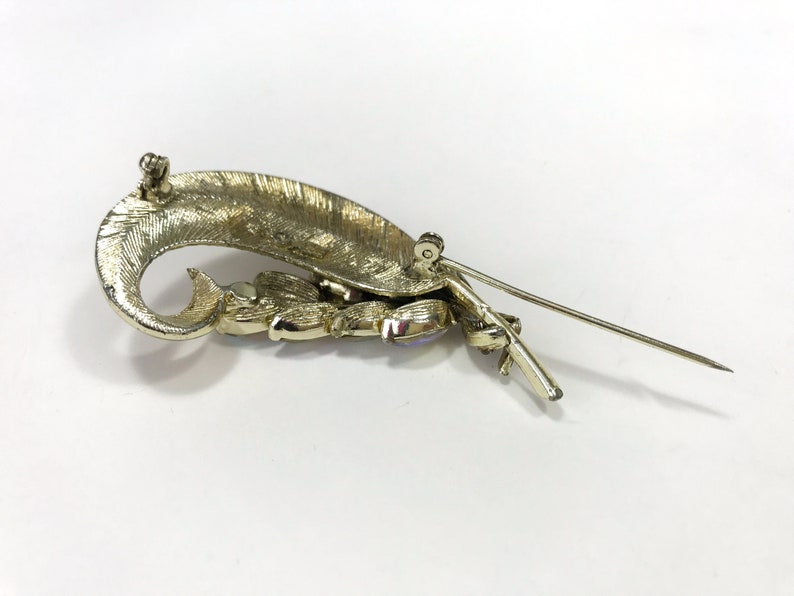 Vintage Coro Brooch Signed Brushed Metal Leaf Pin With - Etsy