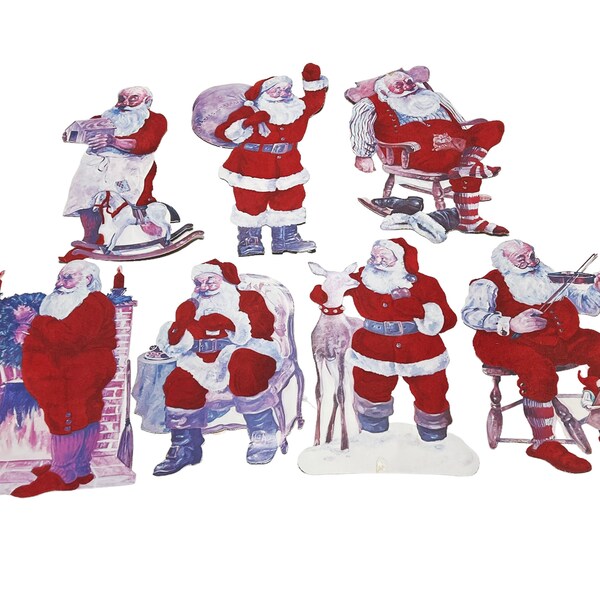Flocked Santa - Etsy