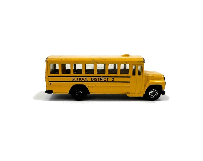 Vintage Matchbox School Bus Toy, School District 2, China, 1:95 Diecast ...