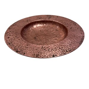 Vintage Hammered Copper 9 Shallow Bowl, Rustic Patina - Etsy