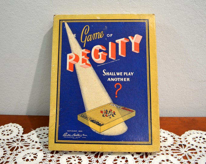 Vintage Game of Pegity, Parker Brothers Copyright 1939, Vintage Peg ...