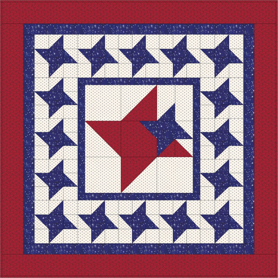Hero's Star Quilt Pattern, Quilt of Valor, Freedom Quilt, Patriotic ...