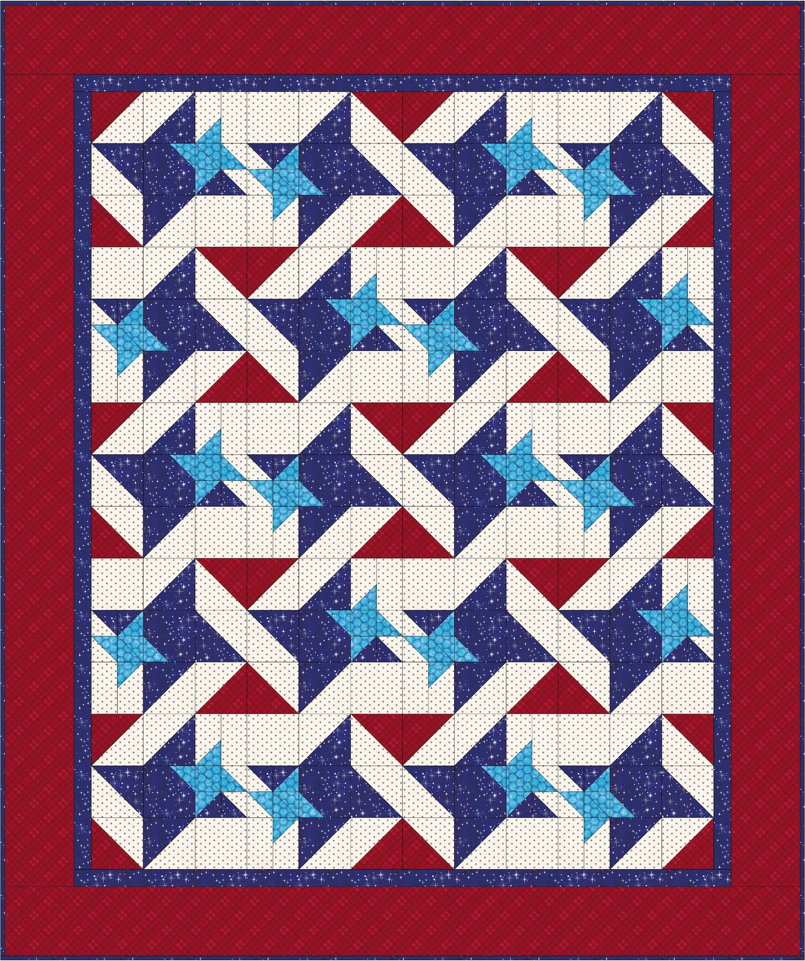 Hero's Star Quilt Pattern, Quilt of Valor, Freedom Quilt, Patriotic Quilt, 4th of July, Red ...