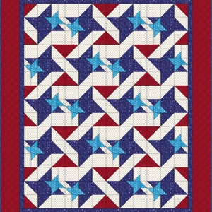 Hero's Star Quilt Pattern, Quilt of Valor, Freedom Quilt, Patriotic ...