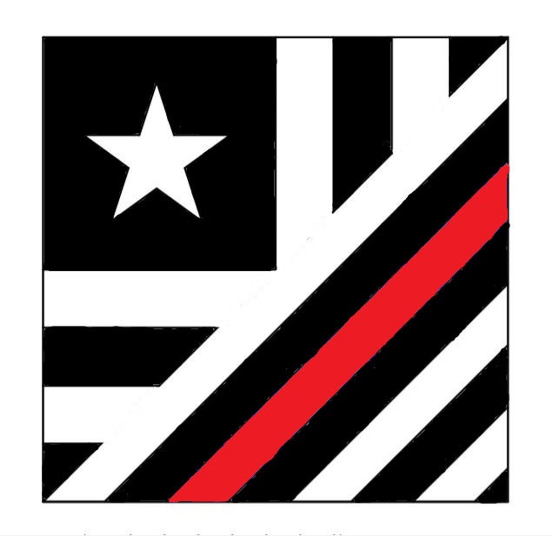 Thin Red Line Barn Quilt Board 2x2 - Etsy