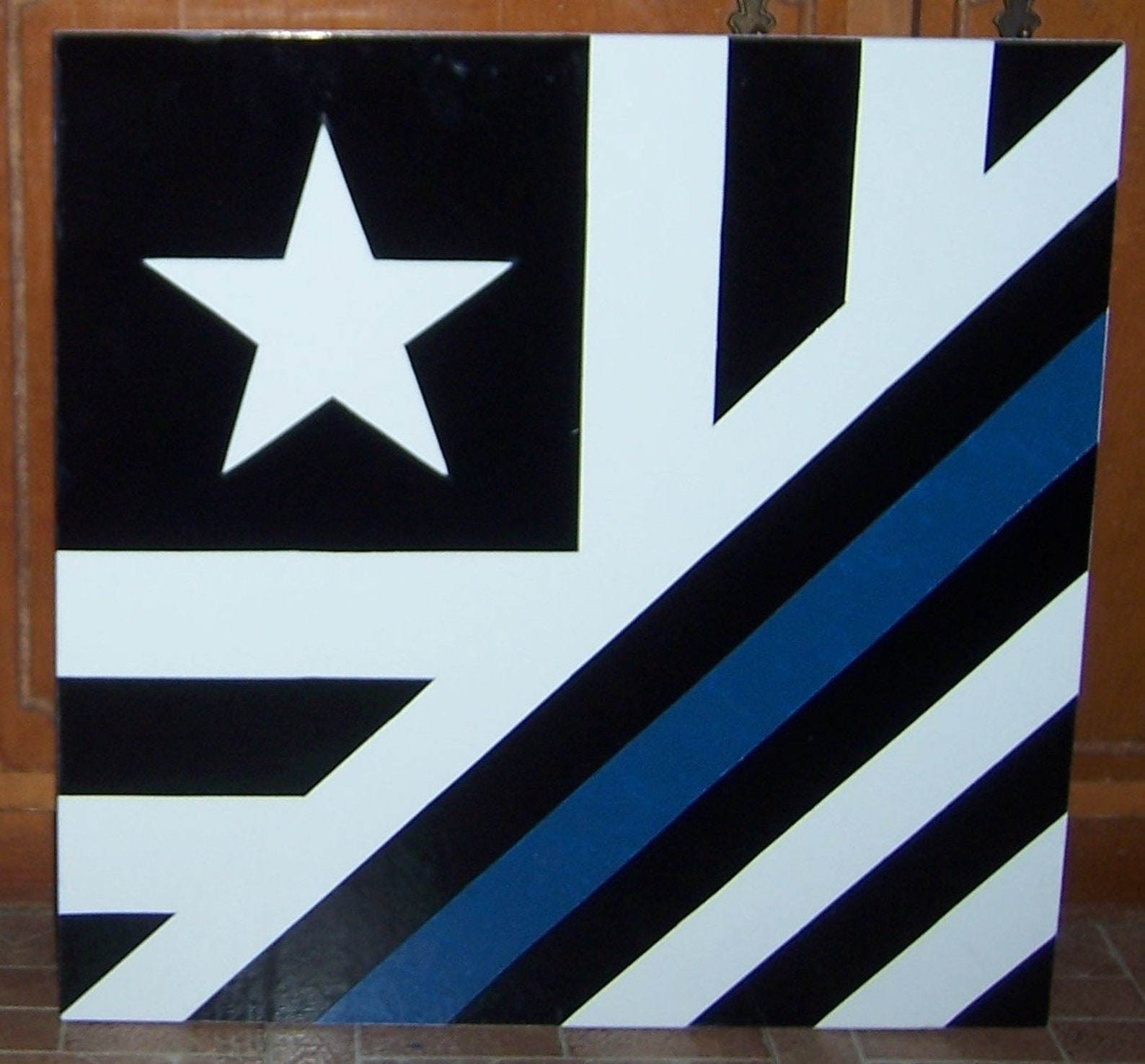 Thin Blue Line Barn Quilt Board 2x2 - Etsy