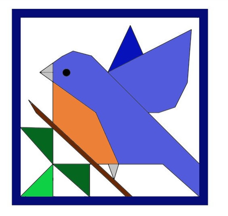 I Love Blue Birds Barn Quilt Board 2x2 - Etsy