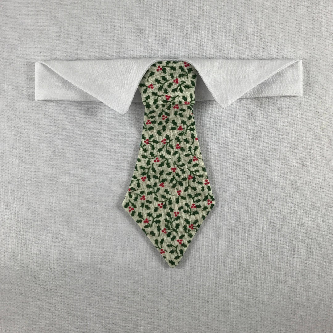 Corbata de gato Holly on Cream, collar navideño para gatos, corbatas ...