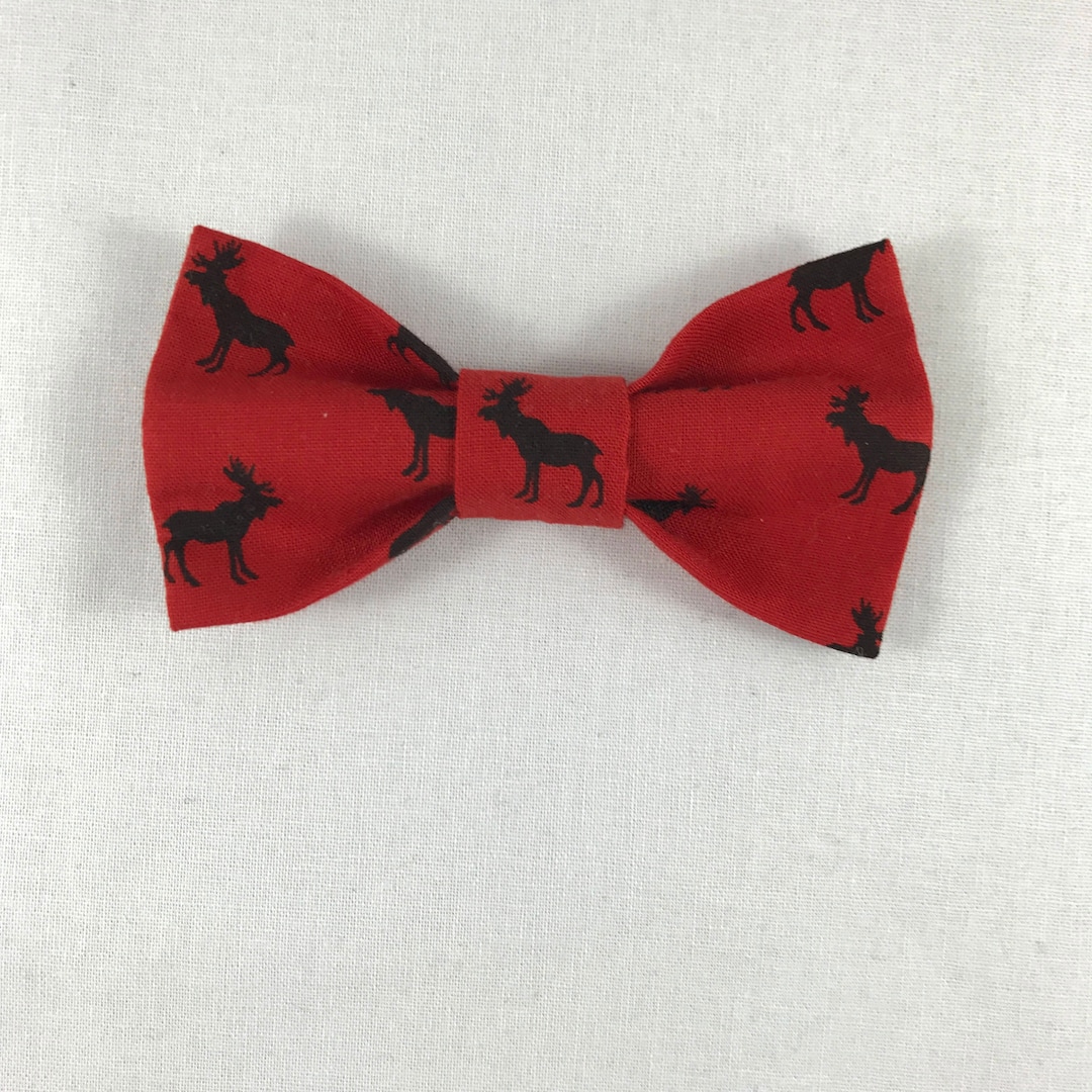 Red and Black Moose Cat Bow Tie, Red Cat Tie, Cat Bow Tie Collar - Etsy
