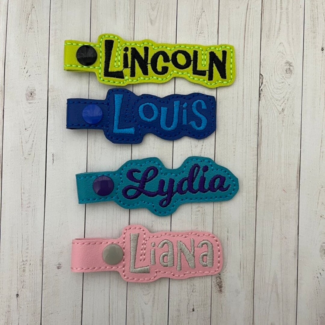 SAMPLE "l" Name Bag Tag: Marine Vinyl Backpack Luggage Purse Keychain ...