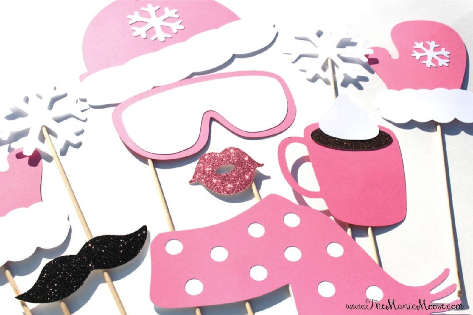 Winter Photo Booth Props – Glitter Ski Bunny Set (10 Piece) - Etsy