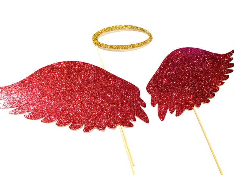 Photo Booth Props - Angel Wings and Halo - Set of 3 Extra Large Props ...