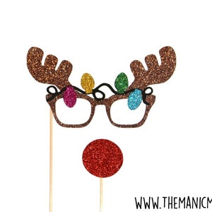 Christmas Photo Booth Props - 2 Piece Set - GLITTER Photobooth Props ...