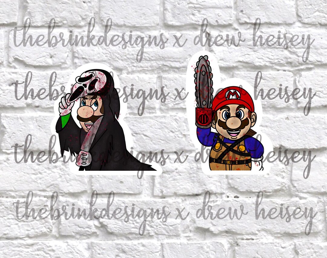 Ghostface Luigi and Chainsaw Mario *waterproof* Stickers - Etsy