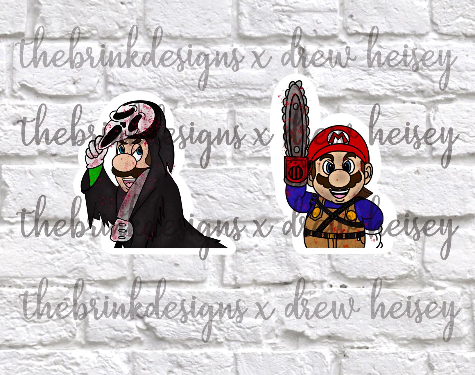 Ghostface Luigi and Chainsaw Mario *waterproof* Stickers - Etsy
