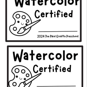 Preschool Skills Certificate Bundle: Glue, Scissors, Watercolor (PDF ...