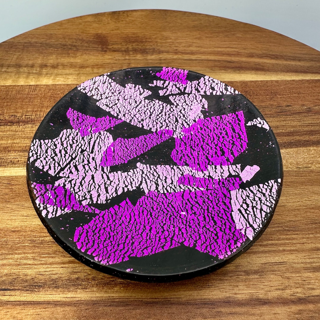 Shiny Purple Foil Trinket Dish, Home Decor, Functional Art, Small ...