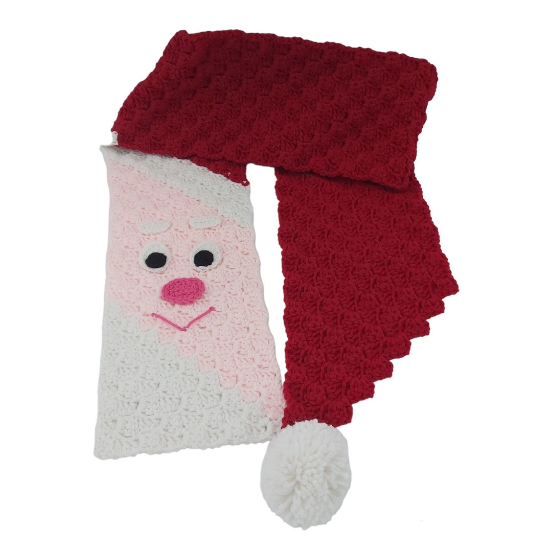 Santa Claus Scarf Pink Red White **PATTERN ONLY** Crochet C2C Advanced ...