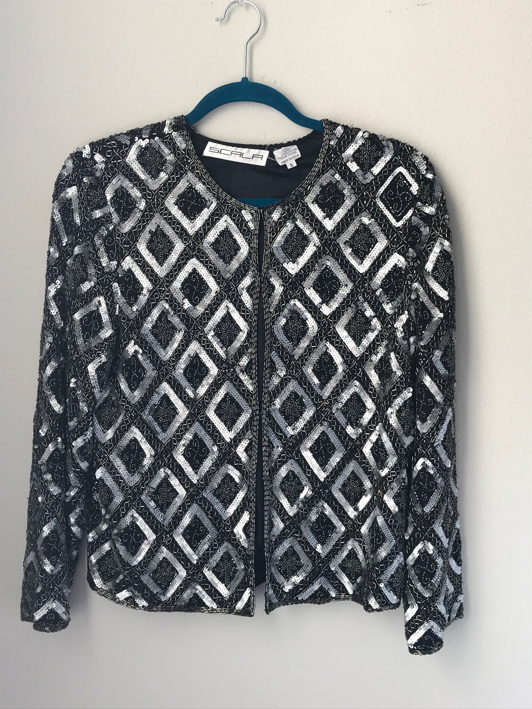 SMALL Silver and Black SCALA Evening Jacket - Etsy