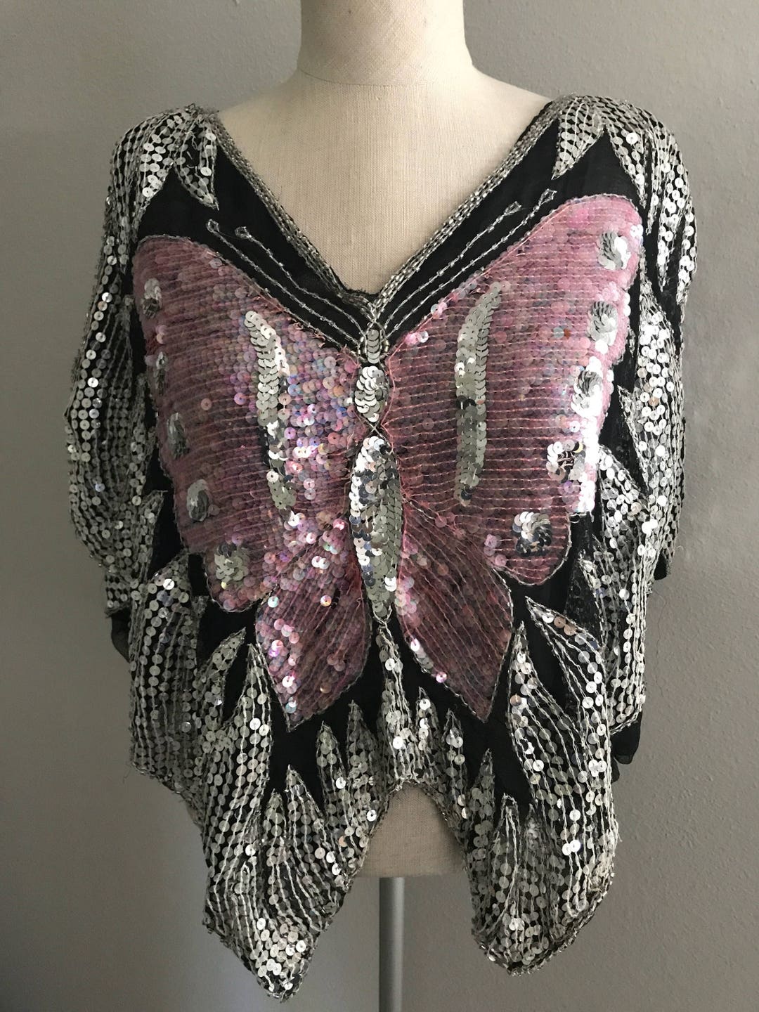 OS Pink Festival Sequin Top, Butterfly Top, Pink Butterfly Top, Pink ...