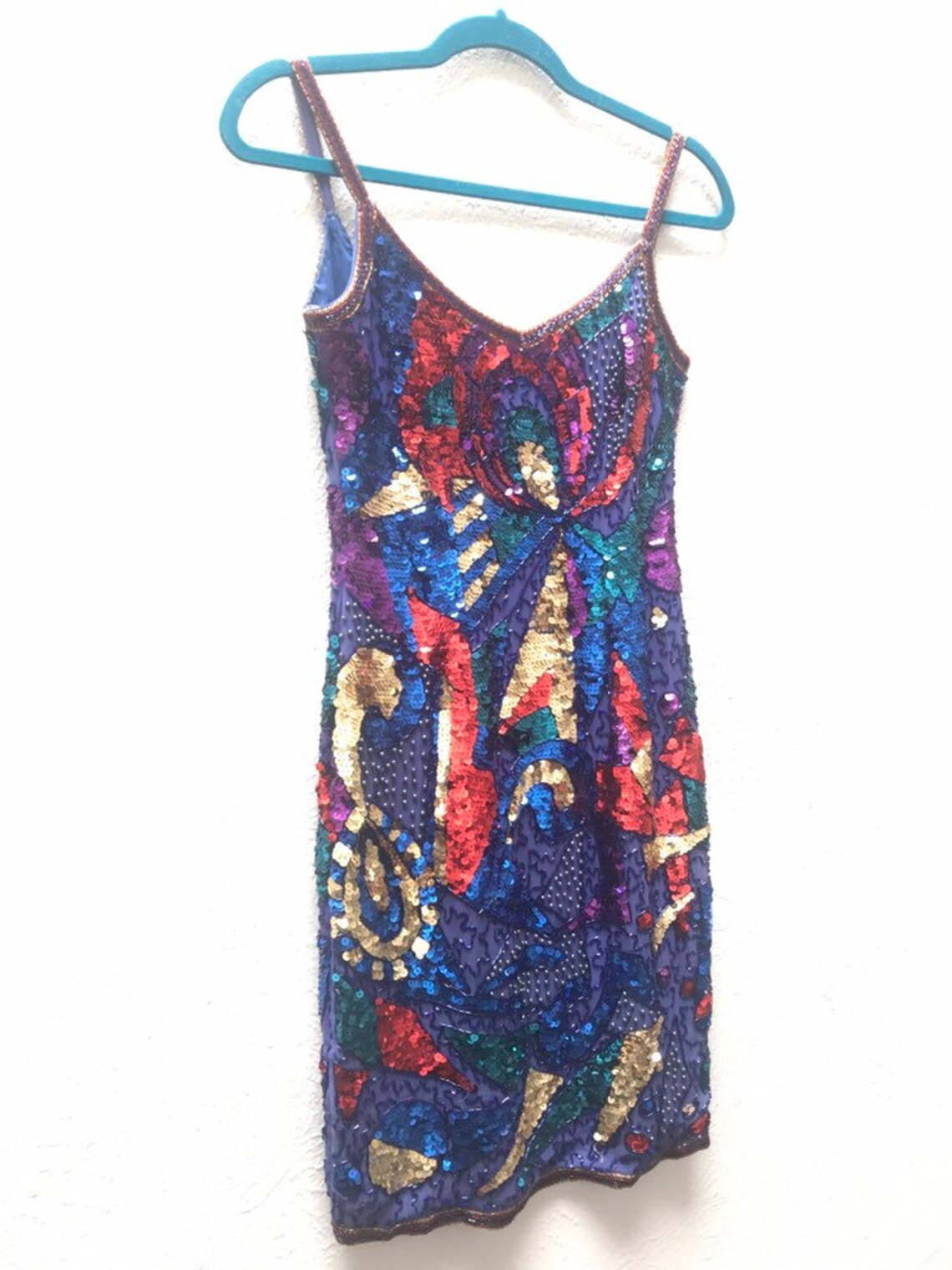 Small Multicolor Sequin Mini Dress - Etsy UK