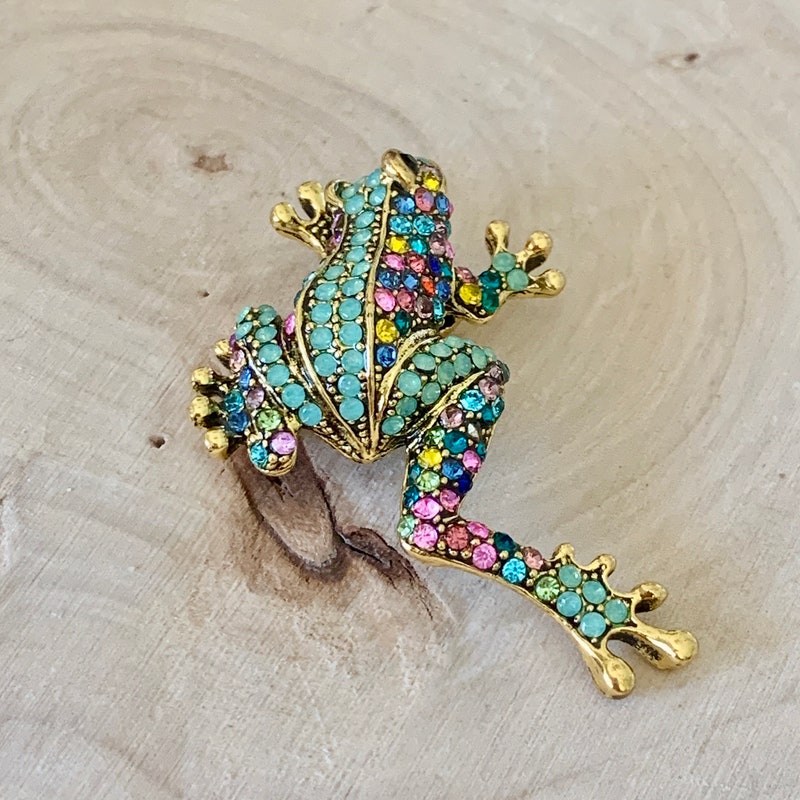 Swarovski Pins Frog - Etsy
