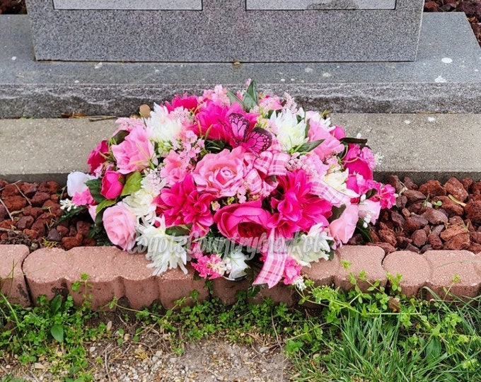 Shades of Pink Cream Cemetery Ground Spray-grave Ground Flowers-grave ...