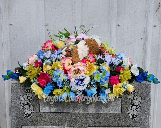 Multi Color Spring Easter Bunny Cemetery Headstone Saddle-grave ...