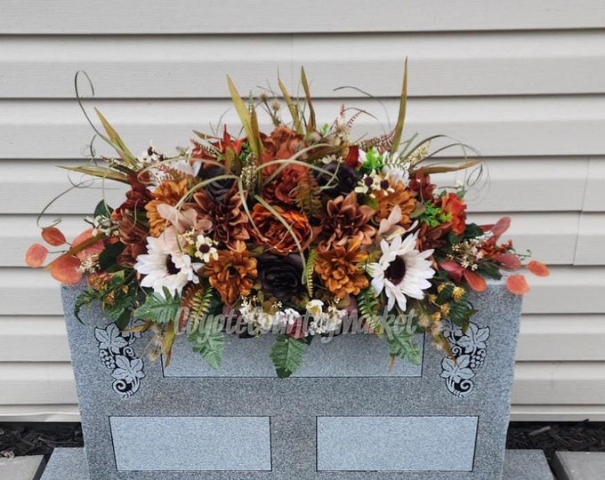 Shades of Brown Cream Fall Cemetery Headstone Saddle-grave Headstone ...