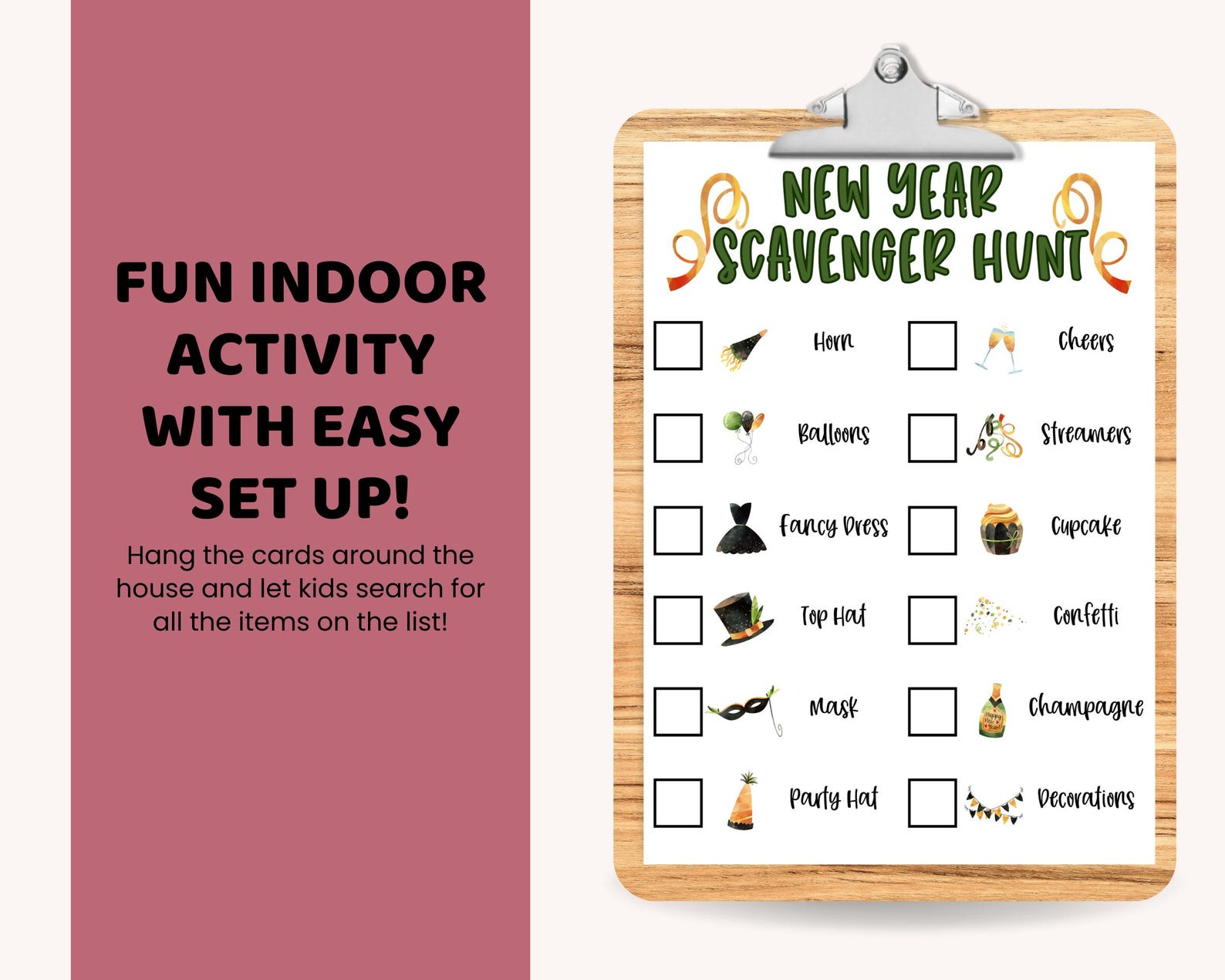 New Year Scavenger Hunt, Instant Download - Etsy