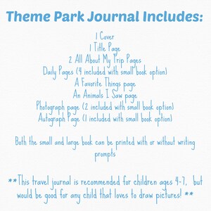 Kid's Theme Park Vacation Journal Florida Vacation - Etsy