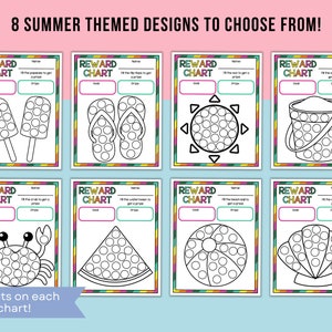 Reward Chart for Kids With Summer Theme, Instant Download - Etsy