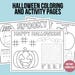 Halloween Coloring and Activity Sheets; Instant Download - Etsy