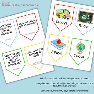 Back to School Countdown Banner, Kid's Jokes, Instant Download - Etsy