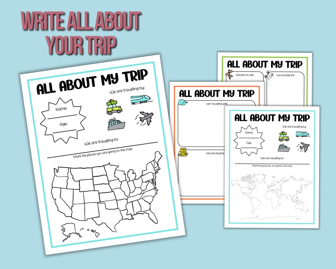 Kid's Printable Travel Journal - Instant Download Adventure Log - Etsy