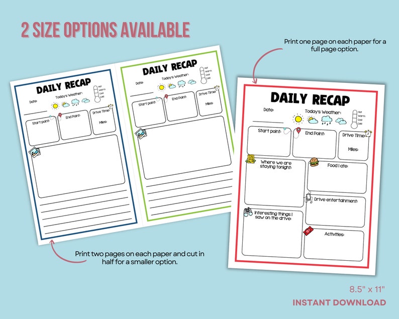 Kid's USA Road Trip Journal, Instant Download - Etsy