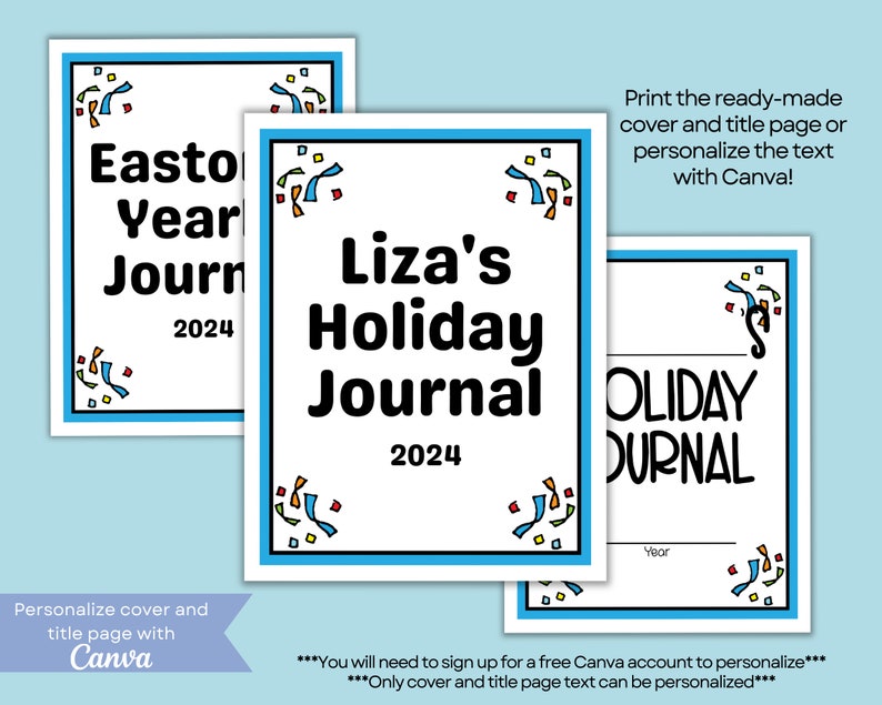 Kid's Holiday Journal, Instant Download - Etsy