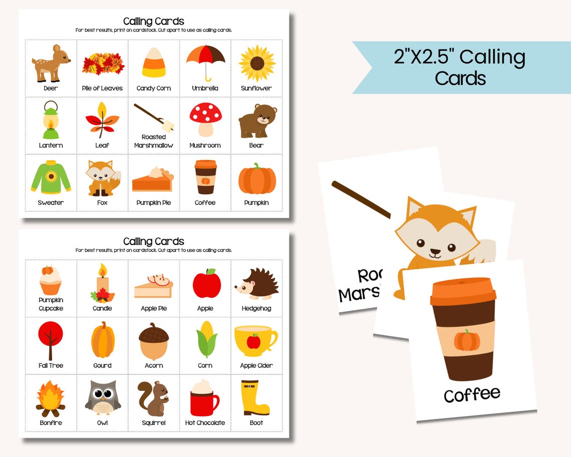 Fall Bingo for Kids, Fall Classroom Party Activity, Instant Download - Etsy
