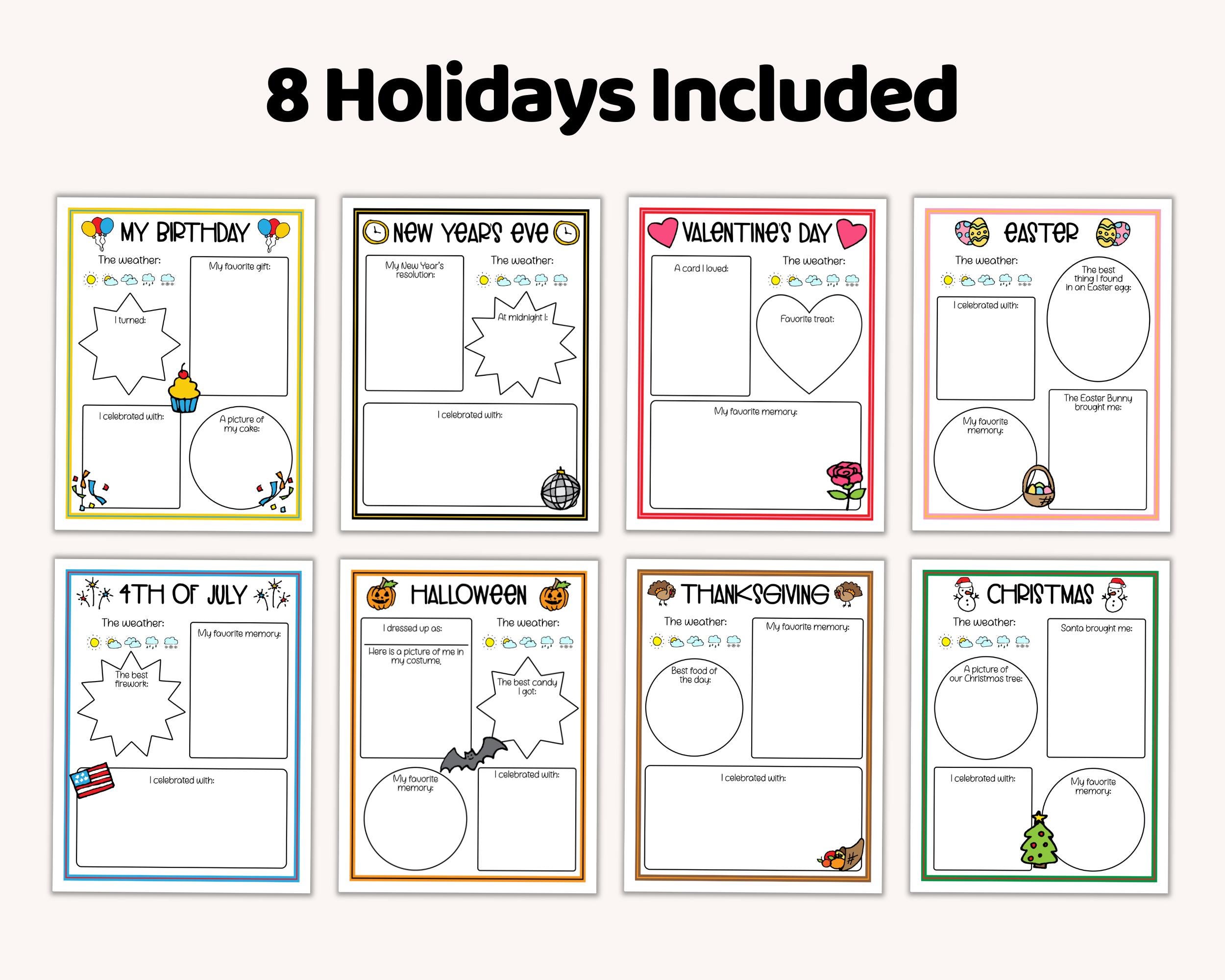 Kid's Holiday Journal, Instant Download - Etsy