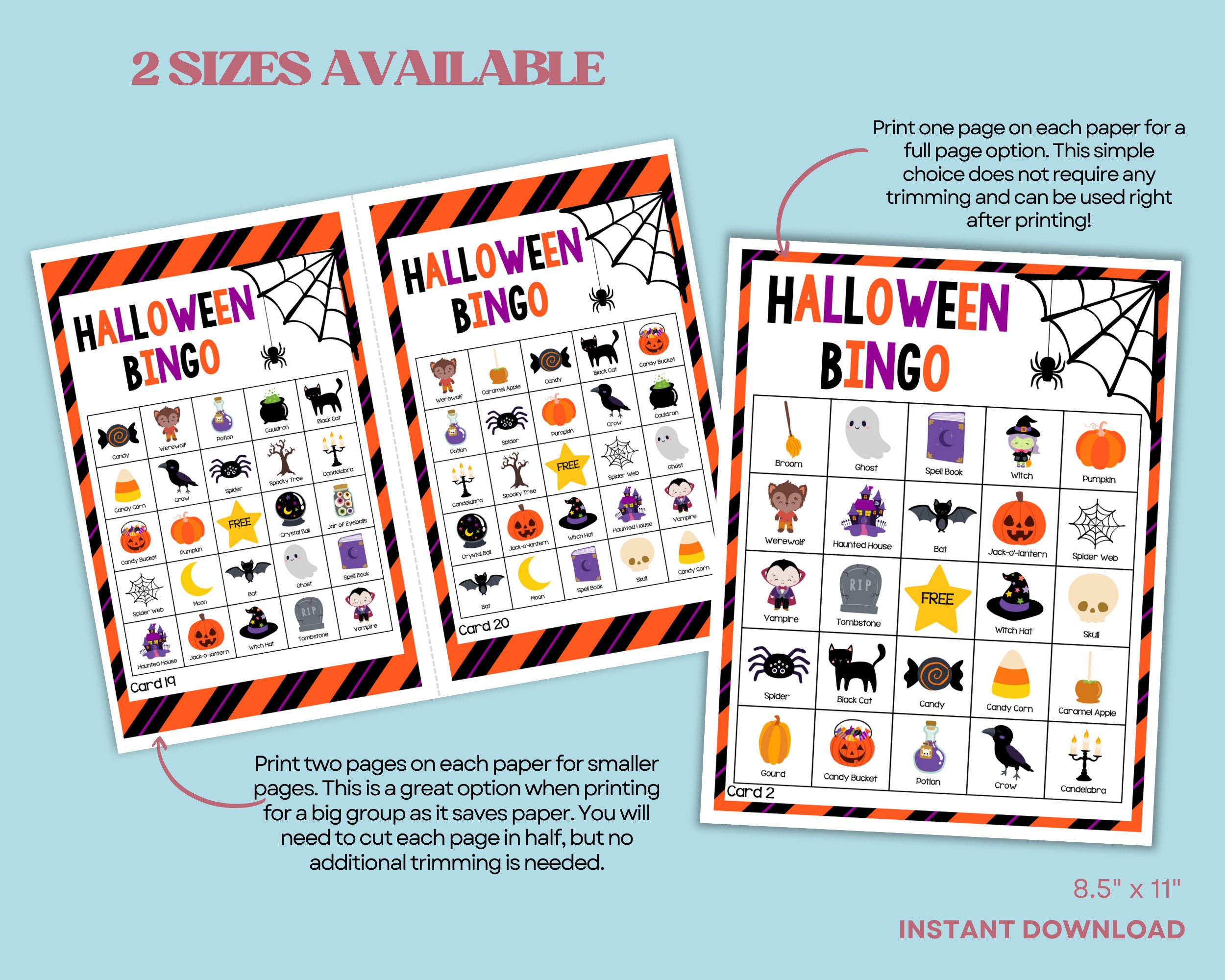 Halloween Bingo for Kids, Halloween Classroom Party Activity, Instant ...