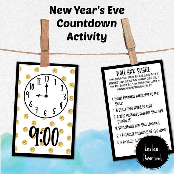 New Year's Eve Countdown Activity for Kids Digital | Etsy