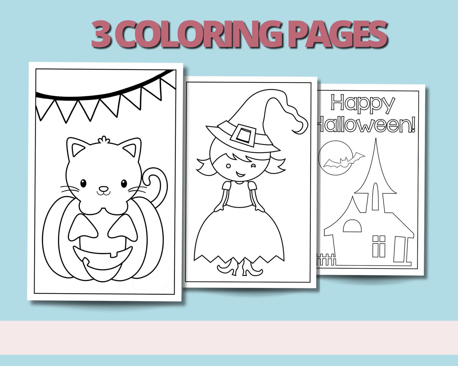 Halloween Coloring Book, Instant Download - Etsy