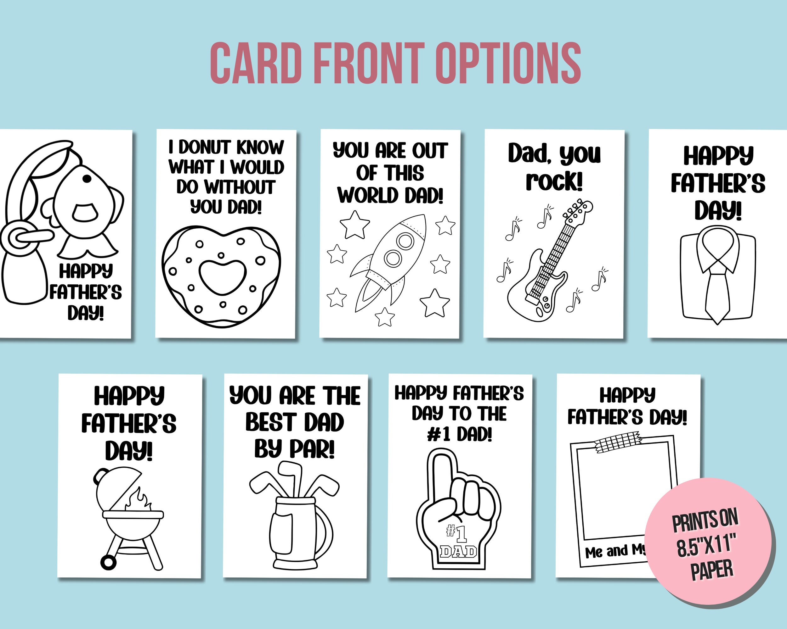 Creative Father's Day Cards, Printable DIY Design, Instant Download - Etsy