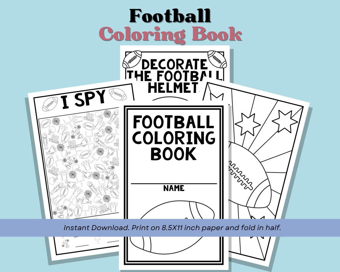Football Coloring Book Instant Download - Etsy